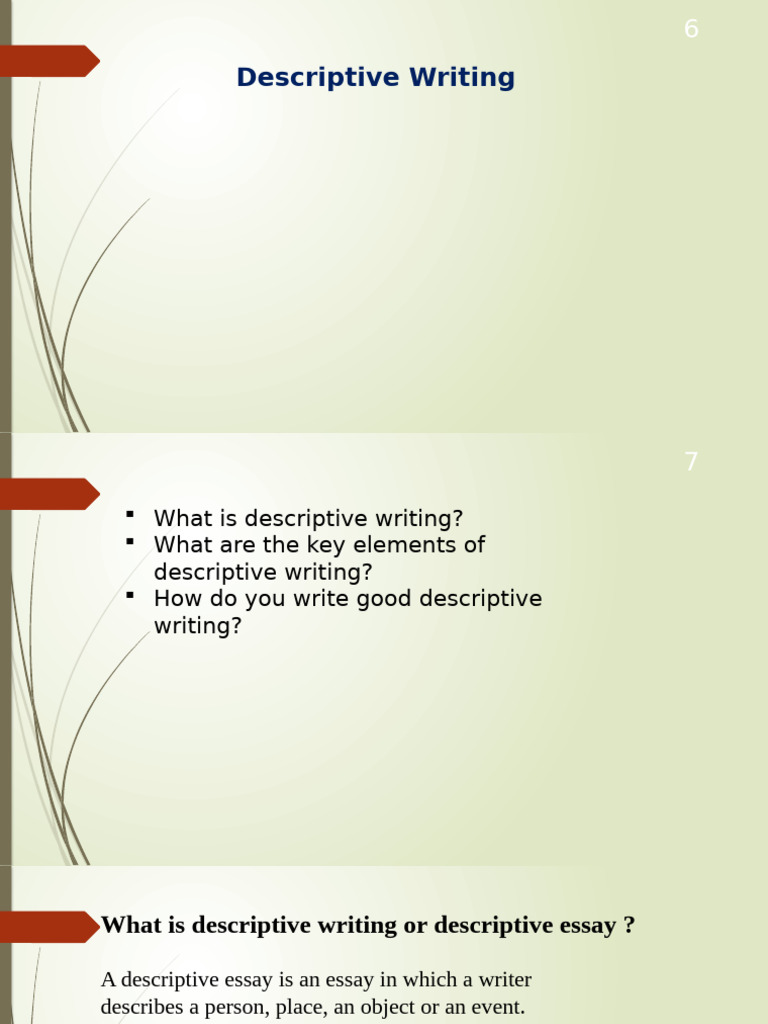 Descriptive Writing | PDF