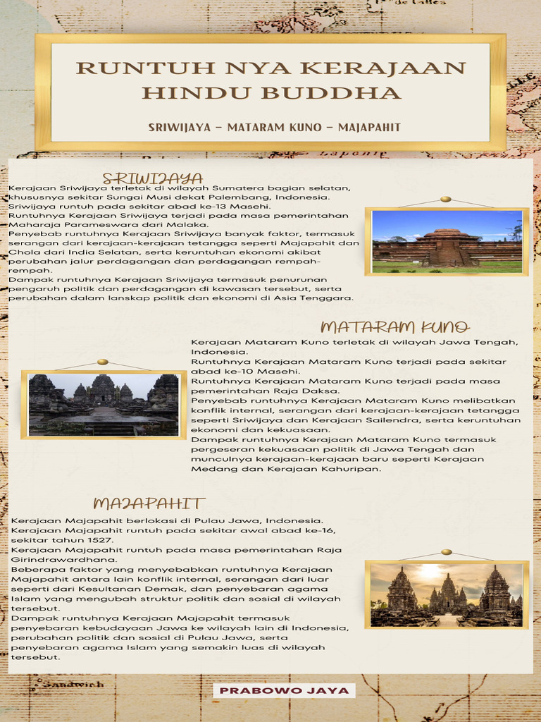 Infographic Kerajaan Hindu Buddha (PRABOWO JAYA) - X8 | PDF