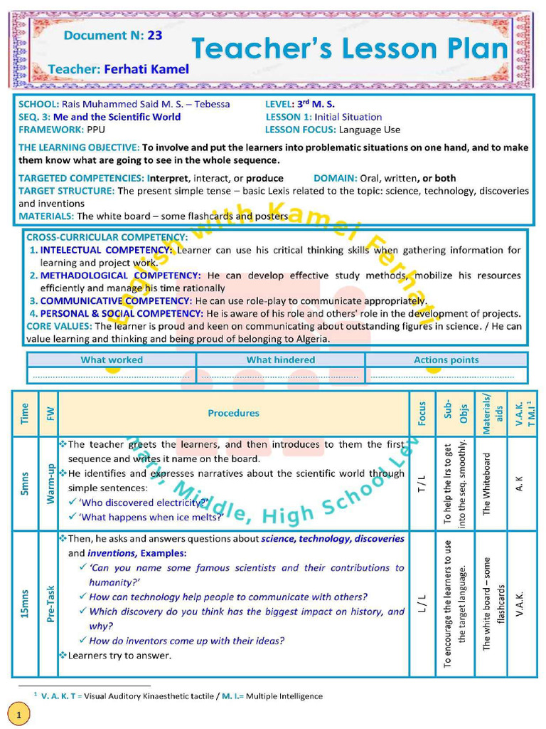 First Lesson of 3ms Listening | PDF