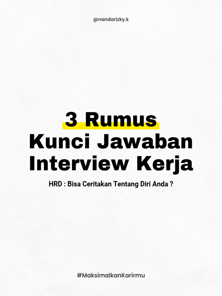 Tips Jawaban Interview Kerja HRD | PDF