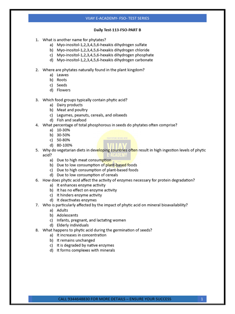 Daily Test 113 Fso Part B | PDF