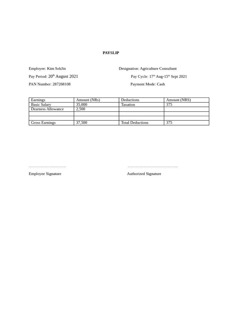 PaySlip Last | PDF