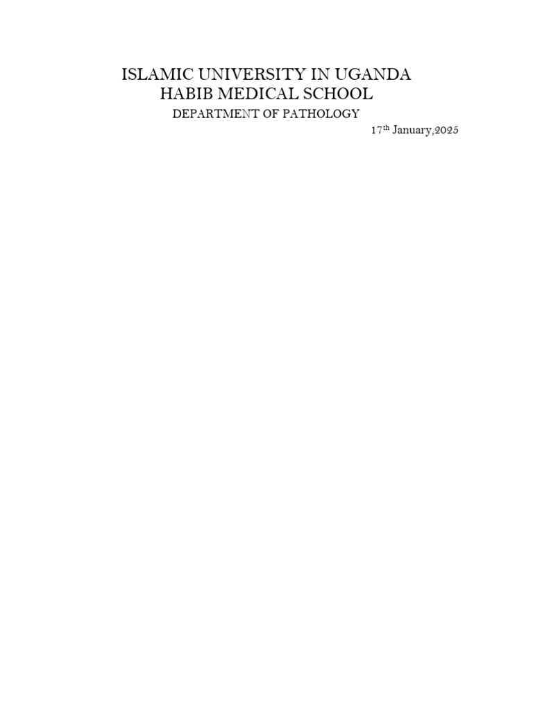 Chemical Pathology Tutorial (2) Hepatitis 17th January, 2025 | PDF