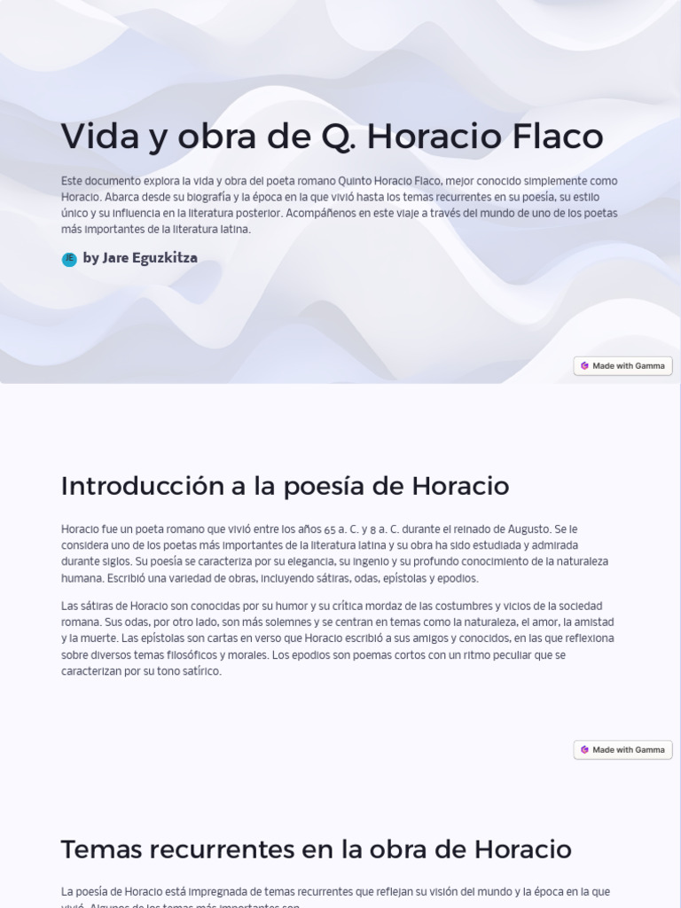 Vida y Obra de Q Horacio Flaco | PDF | Horacio | Literatura latina
