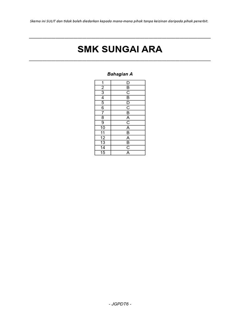 SMK SUNGAI ARA SEM 3 (SKEMA) | PDF
