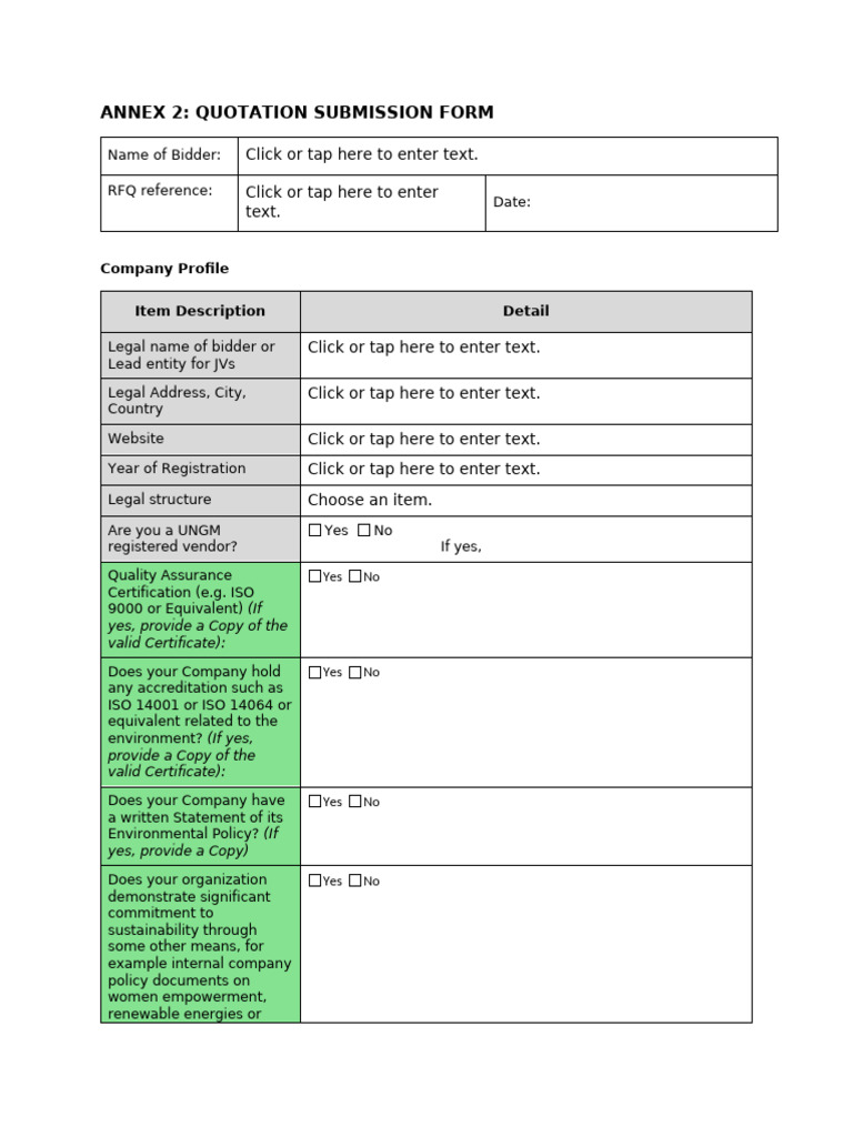 ANNEX 2-Fincial Offer Submission Form | PDF | Business