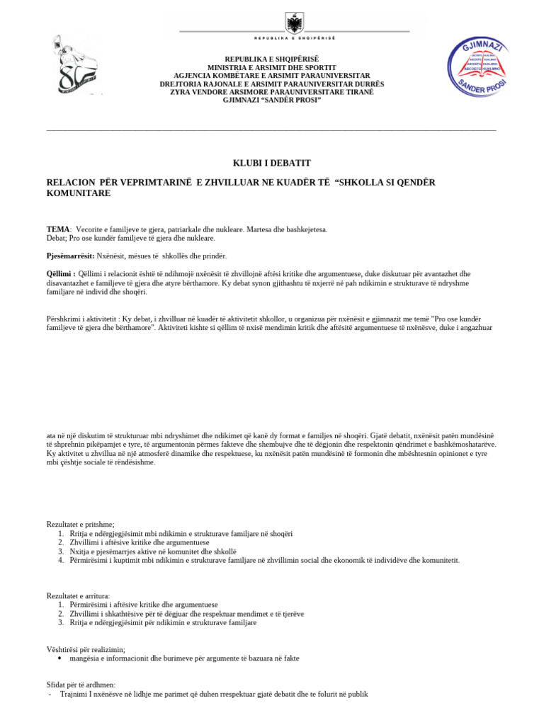 SHQK 2 Relacioni | PDF