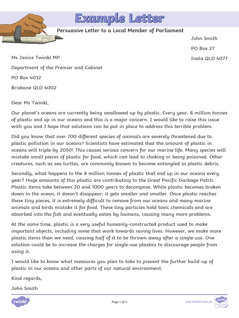 Stop Polluting The Ocean Persuasive Letter - Ver - 1 | PDF | Human ...