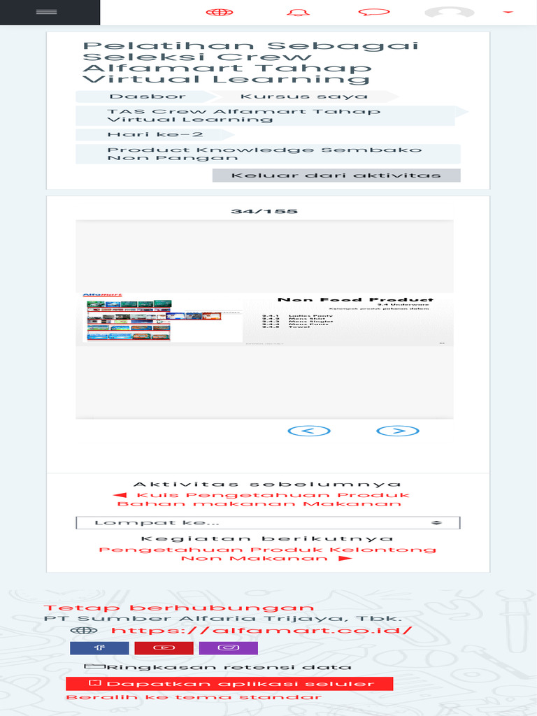 TAS Crew Alfamart Fase Virtual Learning Product | PDF
