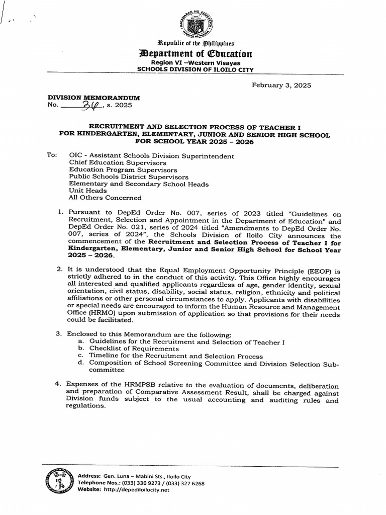 2025DM036 - Recruitment and Selection Process of Teacher 1 For ...
