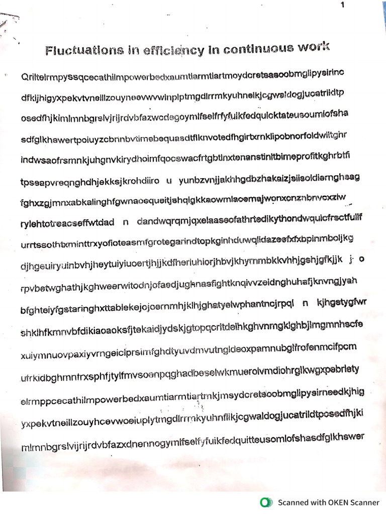 Fluctuations in Efficiency in Continuous Work | PDF