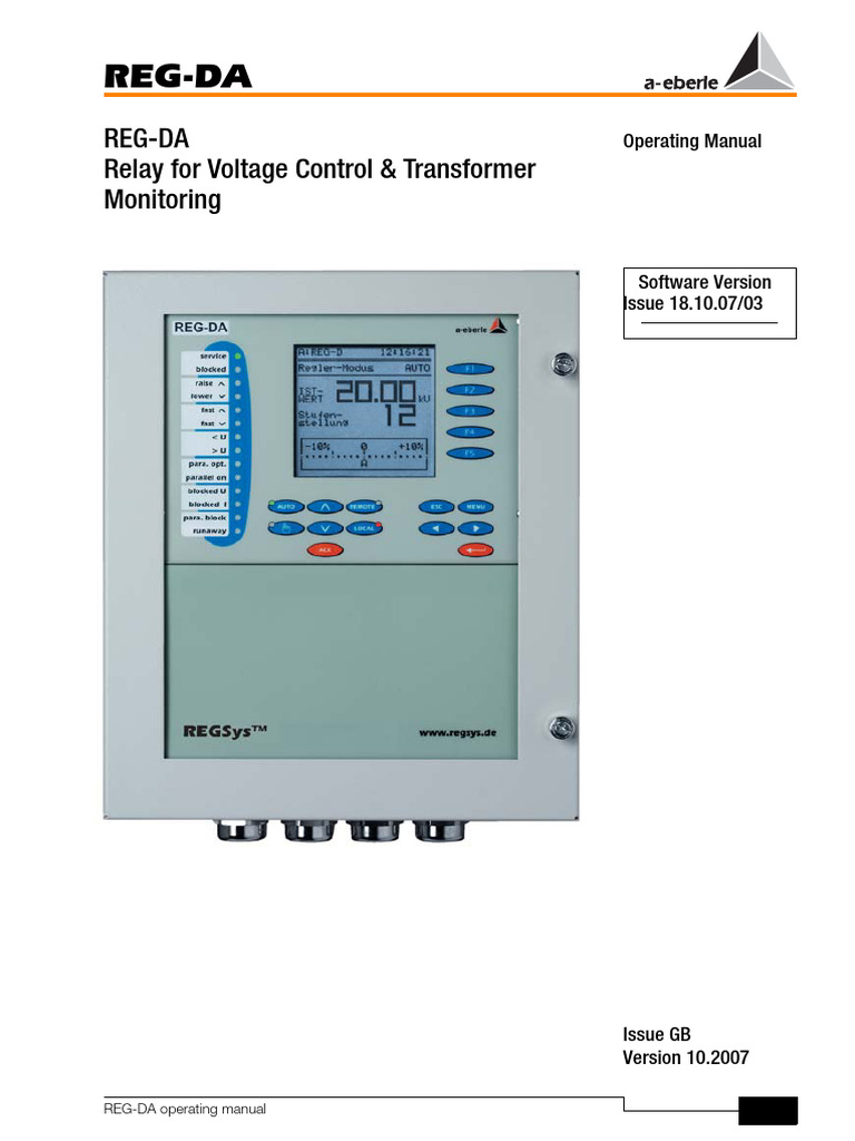 O & M Manual For REG-DA Relay | PDF