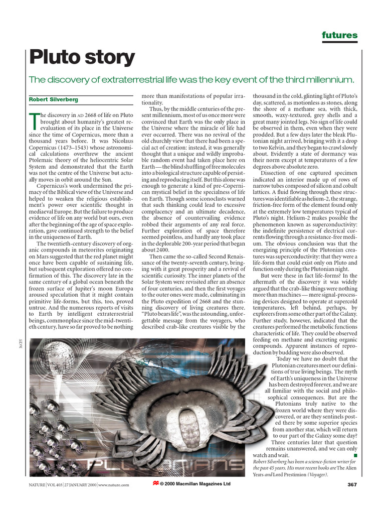 Discovery of Life on Pluto in 2668 | PDF | Pluto | Extraterrestrial Life