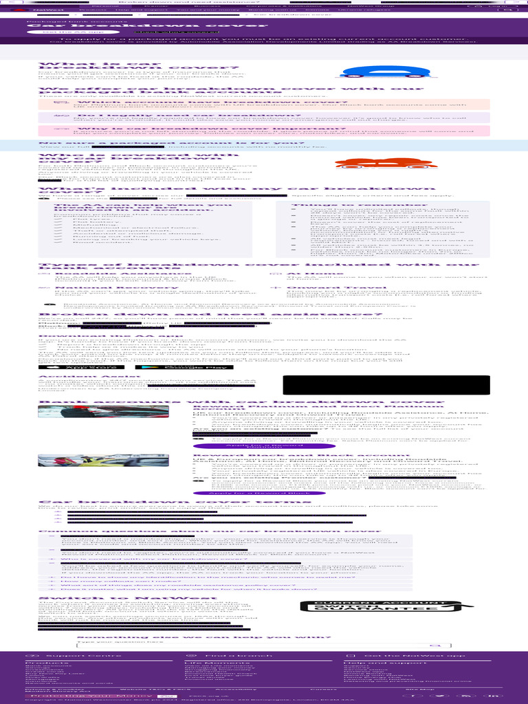 Car Breakdown Cover Packaged Bank Accounts NatWest | PDF | Underwriting ...