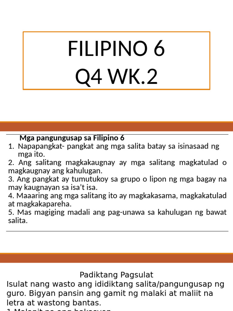 Fil.6 Q4 WK.2D1 | PDF