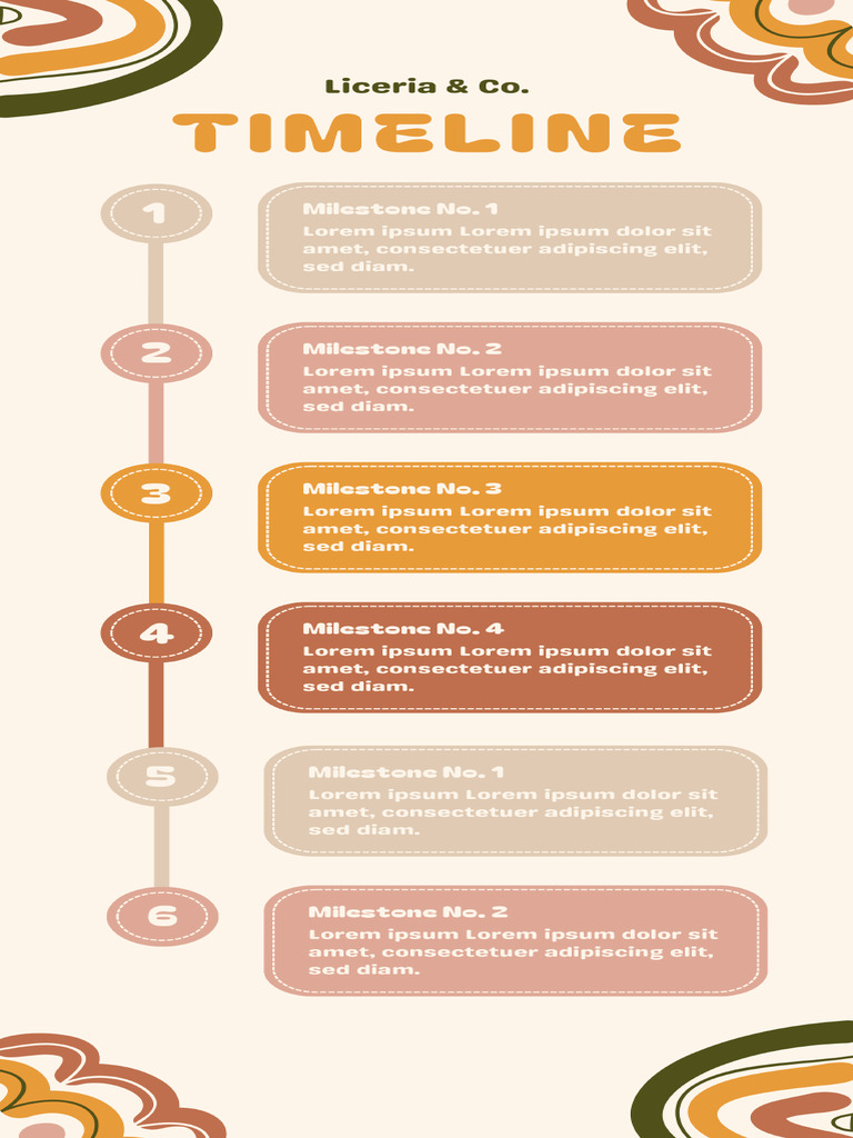 Brown Cute Abstract Aesthetic Chronology Timeline Infographic | PDF
