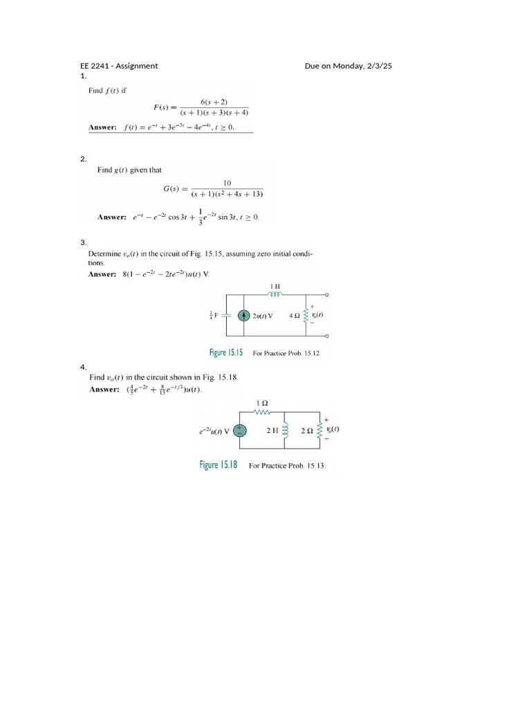 EE-2241 Assign | PDF
