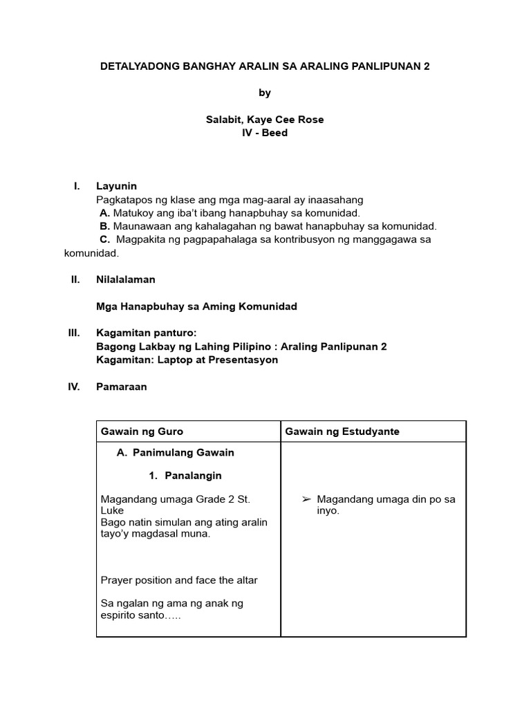 Salabit - Ap Detailed Lesson Plan | PDF