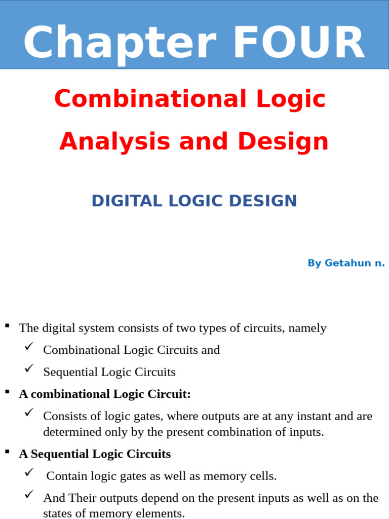 Digital Logic Design - Chapter Four Final Best | PDF | Logic Gate ...