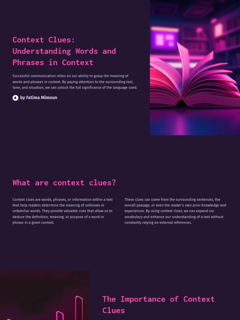 Context-Clues-Understanding-Words-and-Phrases-in-Context (1) | PDF | Semantics | Reading ...