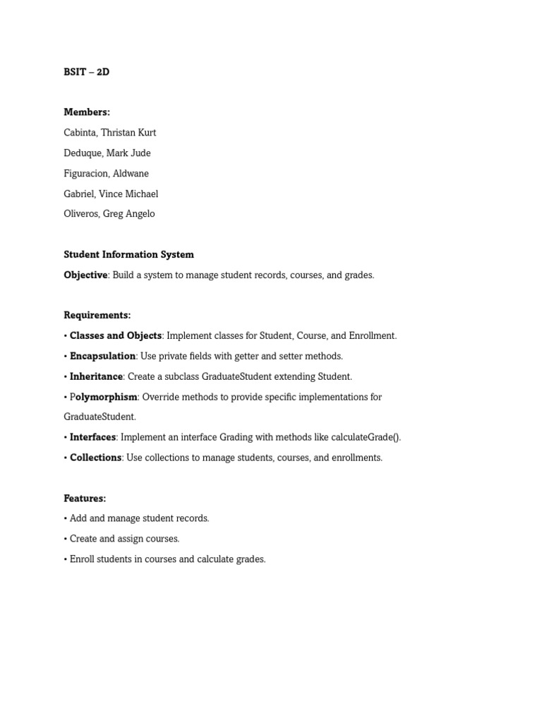 Student Information System | PDF | Method (Computer Programming) | Class (Computer Programming)