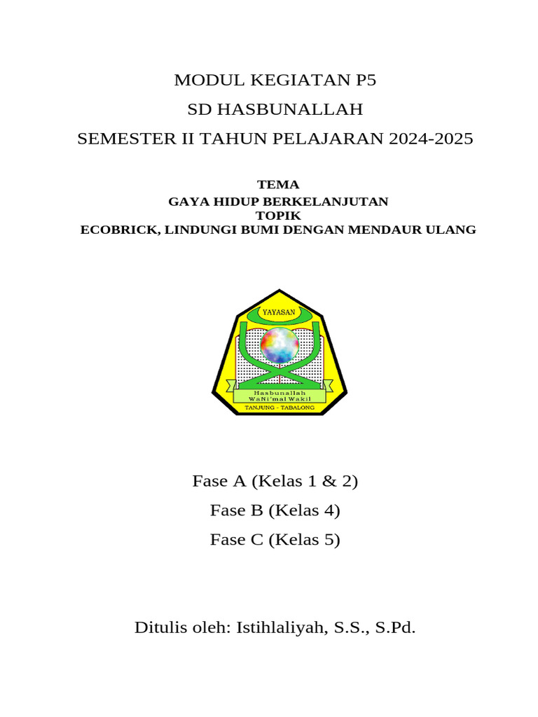 Modul P5 Ecobrick | PDF