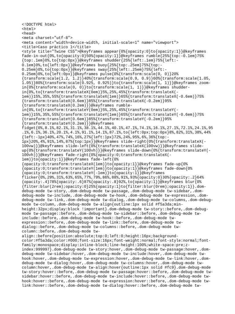 Twine CSS Animations Guide | PDF