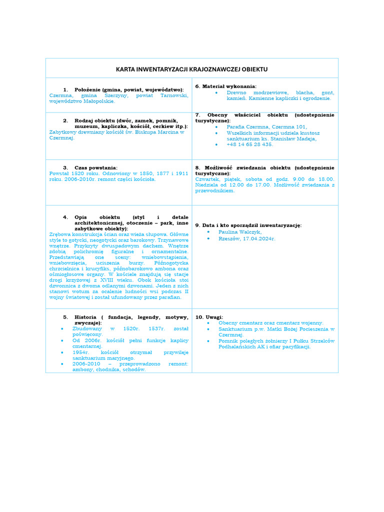 Krajoznawsto - Paulina Walczyk | PDF