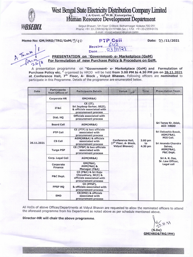 Training Order - GEM | PDF