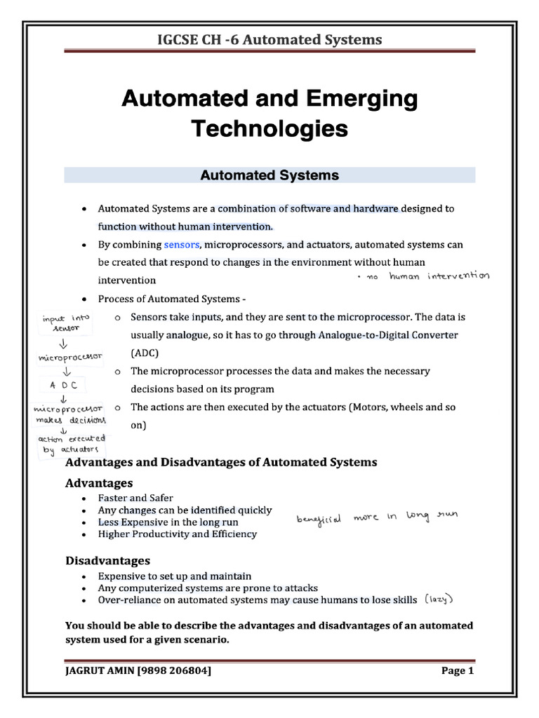 IGCSE CH 6 Automated Systems Revision Notes _ ILIDE.INFO Platform PDF ...