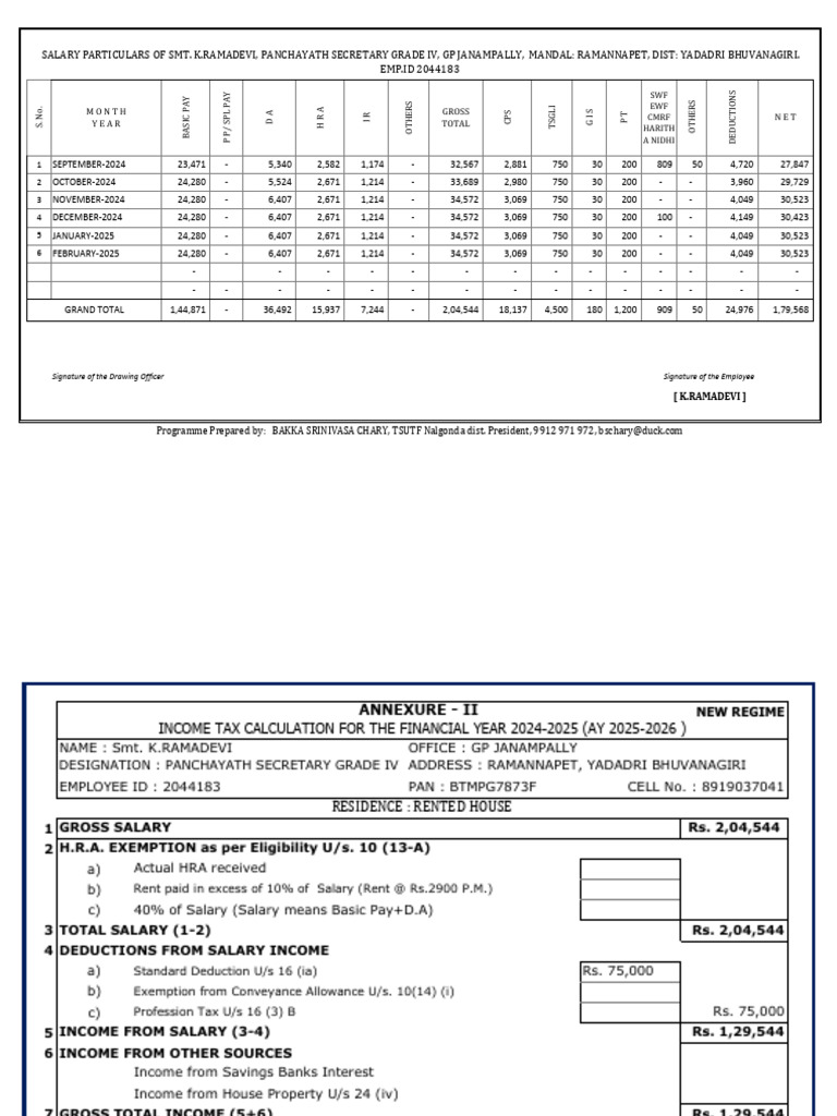 Ramadevi IT FY 2024-25 | PDF | Tax Deduction | Taxes