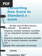 10 Converting A Normal Random Variable To A Standard Normal Variable and Vice Versa | PDF ...