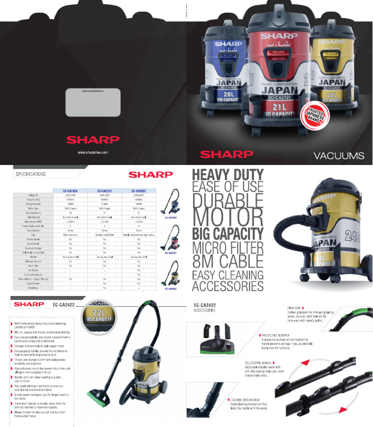 Sharp Barrel Vacuum Cleaner Brochure2 | PDF
