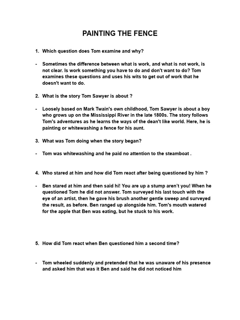 PAINTING THE FENCE | PDF