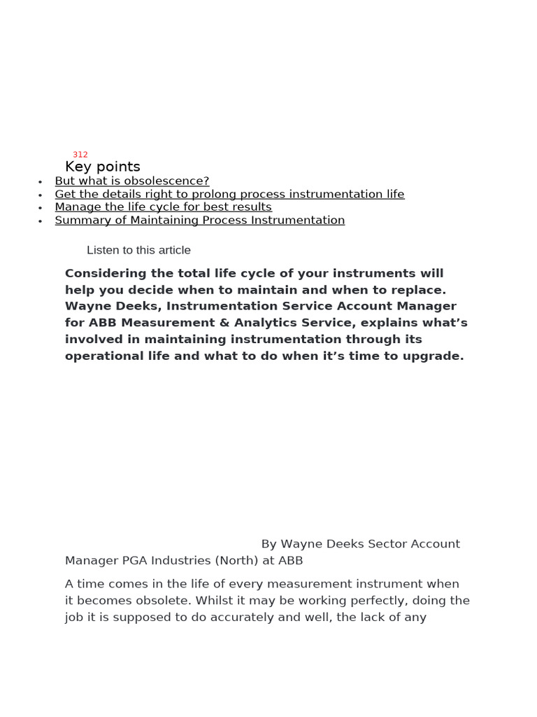 INSTRUMENT LIFE CYCLE | PDF | Life Cycle Assessment