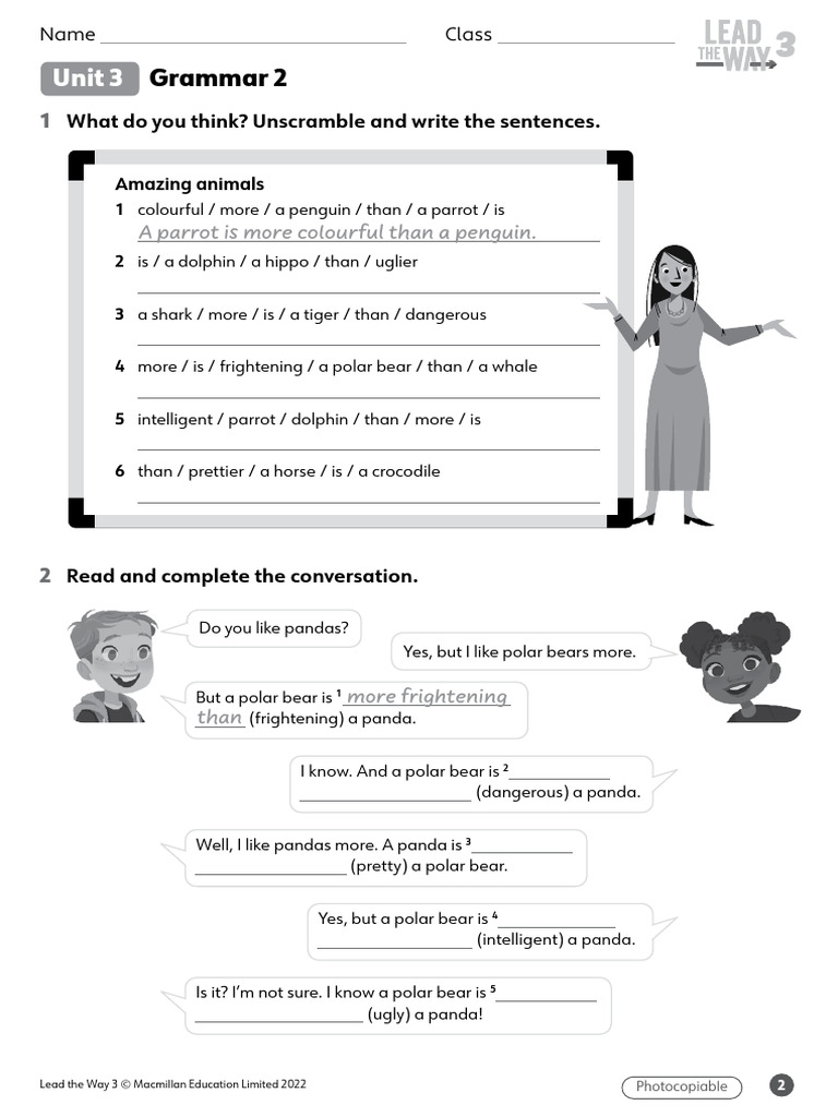 LTW 3 Worksheets Grammar U3 2 | PDF