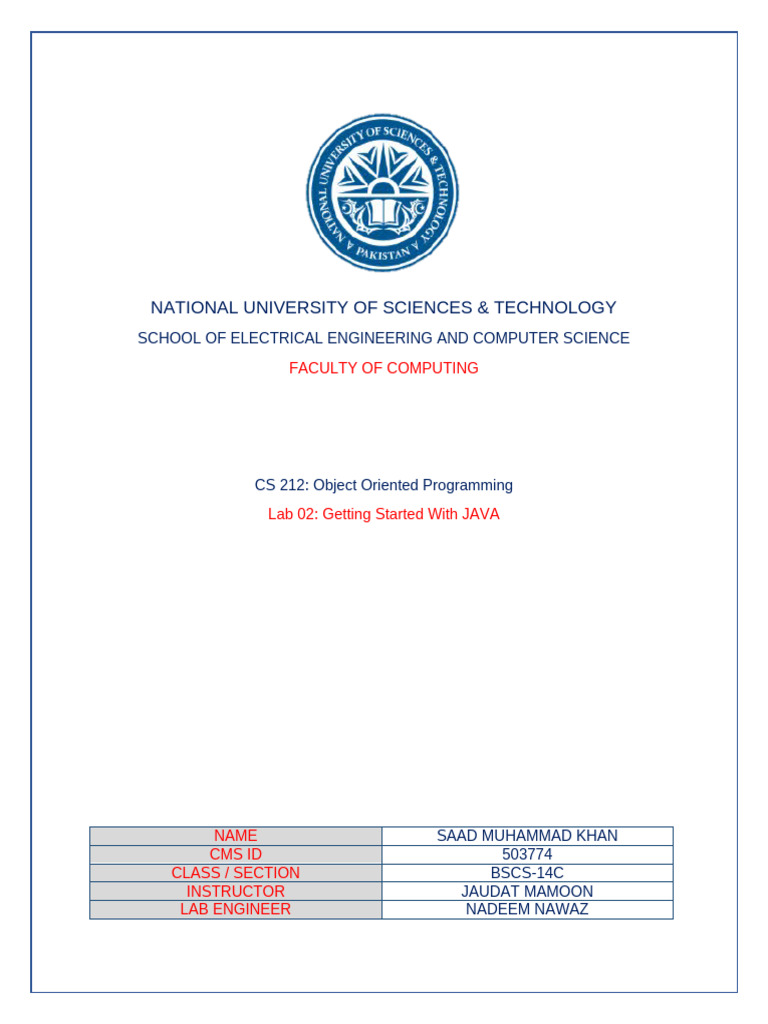Java Object-Oriented Programming Lab | PDF | Computer Engineering ...