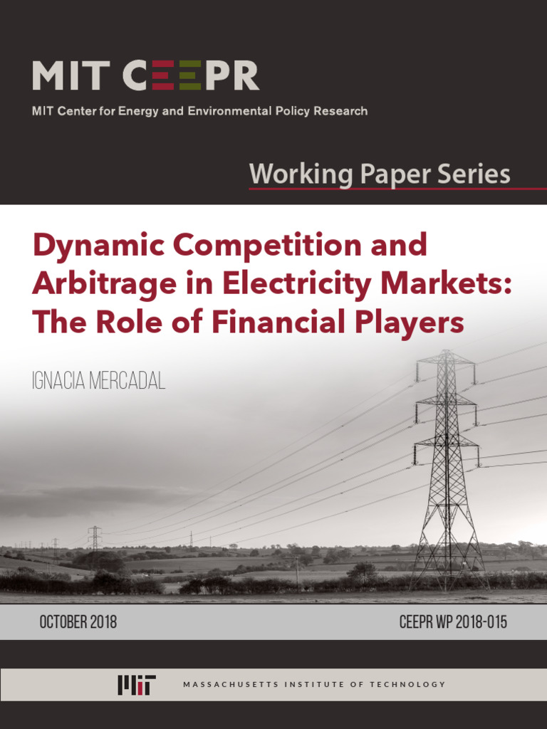 2018-015 Dynamic Competition and Arbitrage in Electricity Markets - The ...