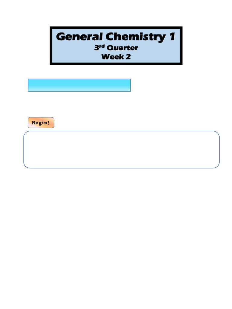 Gen Chem 2 3rd Quarter Week 2 | PDF | Ion | Chemical Bond