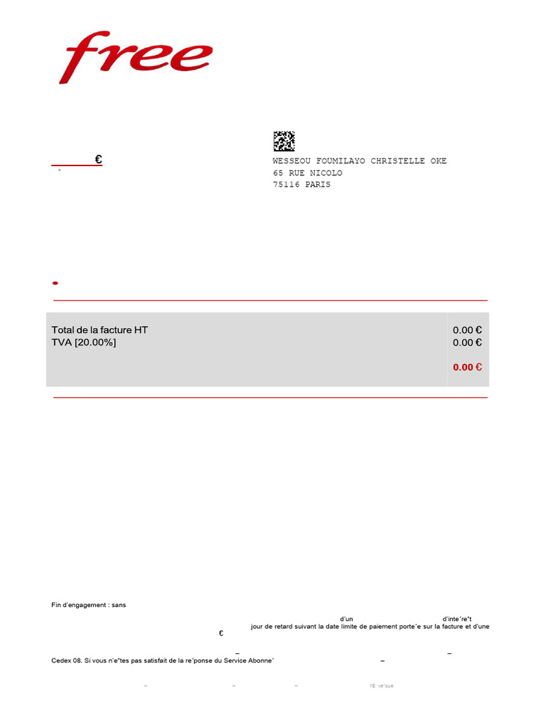 Détails de la Facture Free Mobile | PDF | Taxe sur la valeur ajoutée ...