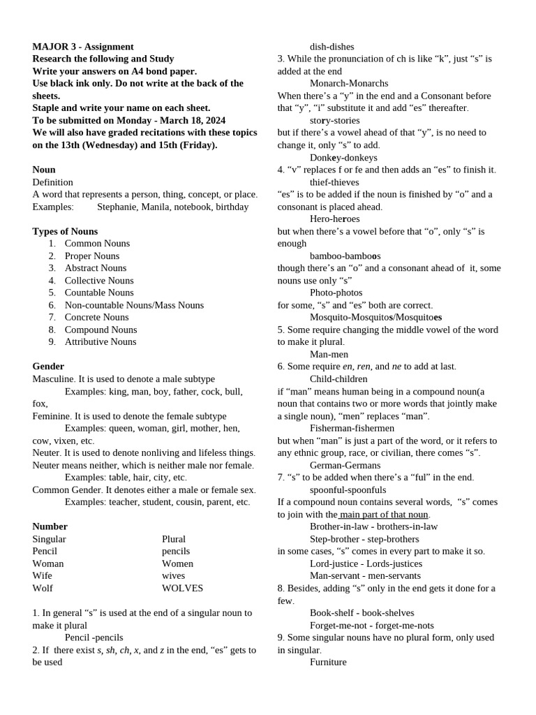 MAJOR 3 Chapter 6 13 Assignment | PDF | Adverb | Verb