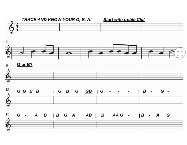 Treble Clef Note Identification Guide | PDF