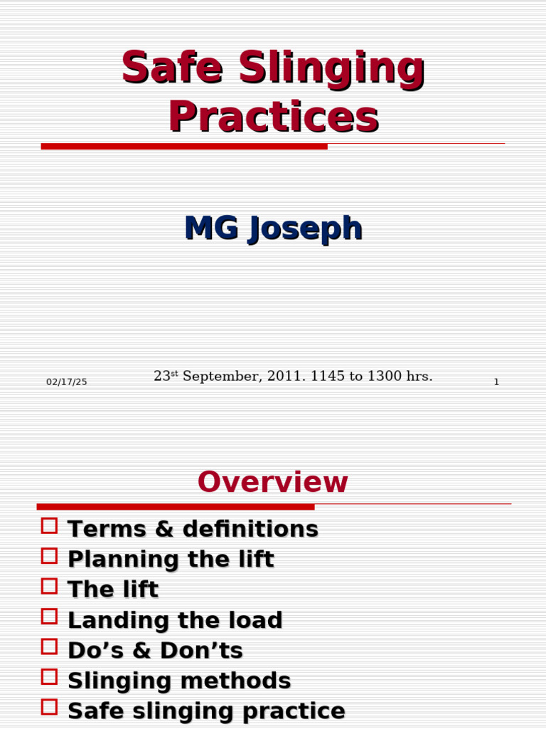 Safe Slinging Practices | PDF | Crane (Machine)