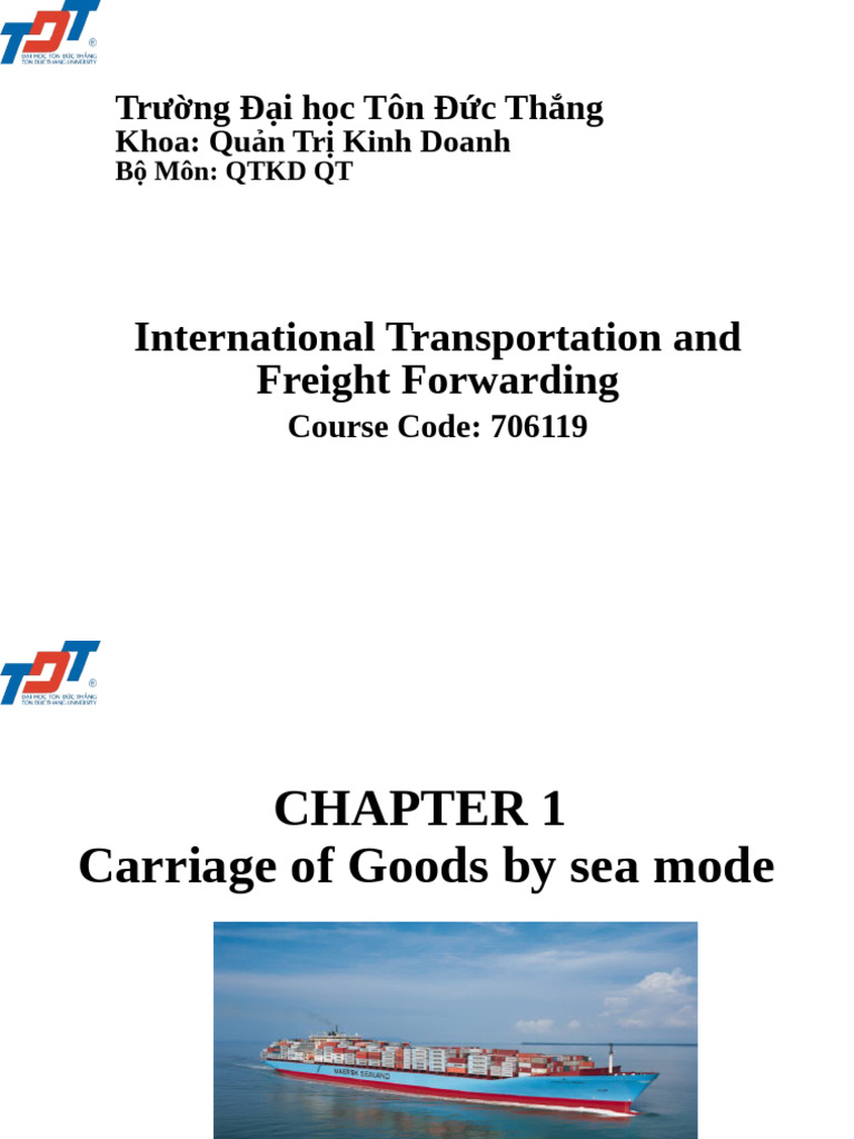 Maritime Transport and Freight Forwarding | PDF | Bill Of Lading | Cargo