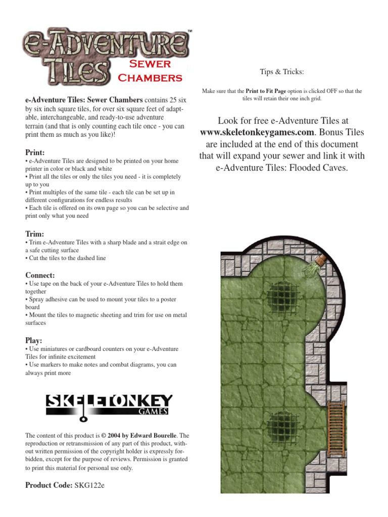 Tiles Boardgame - SKG 122E - Sewer Chambers - E-Adventure Tiles - D&D ...