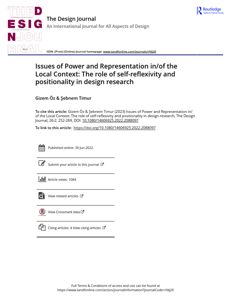 Issues of Power and Representation in of The Local Context The Role of ...
