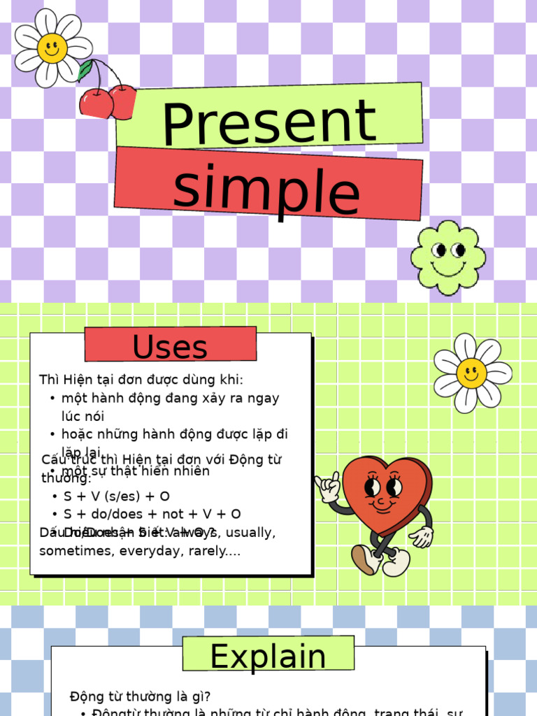 Simple Present Presentation in Colorful Groovy Retro Style | PDF ...