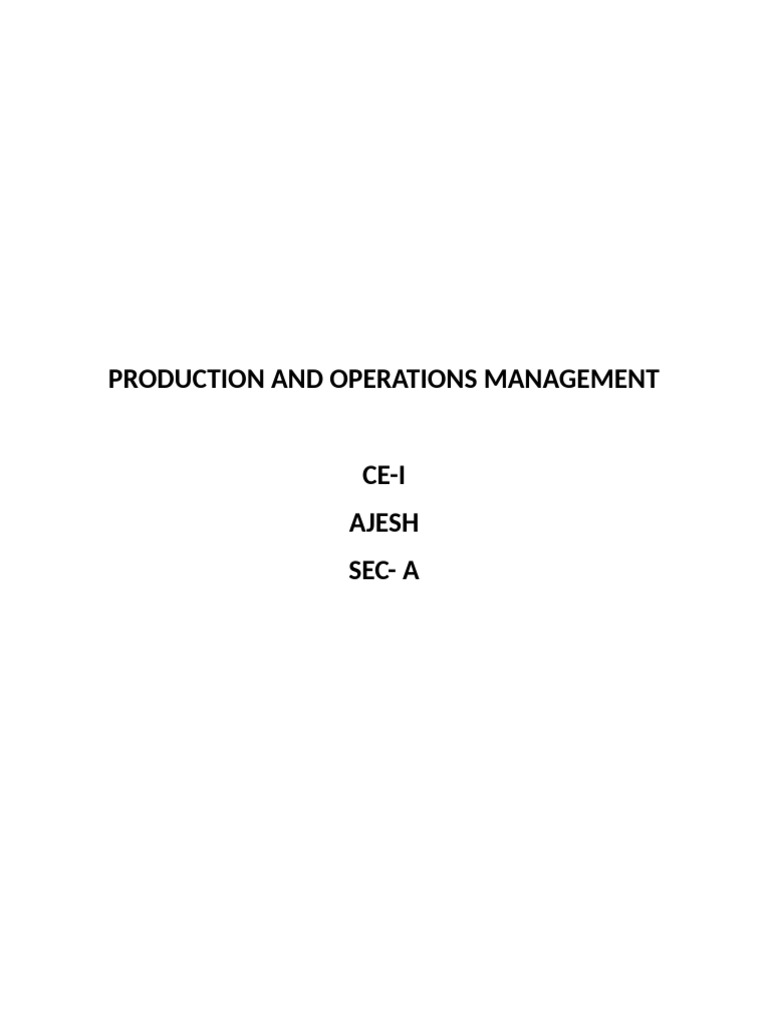 Operations Management Decision-Making Guide | PDF | Operations ...
