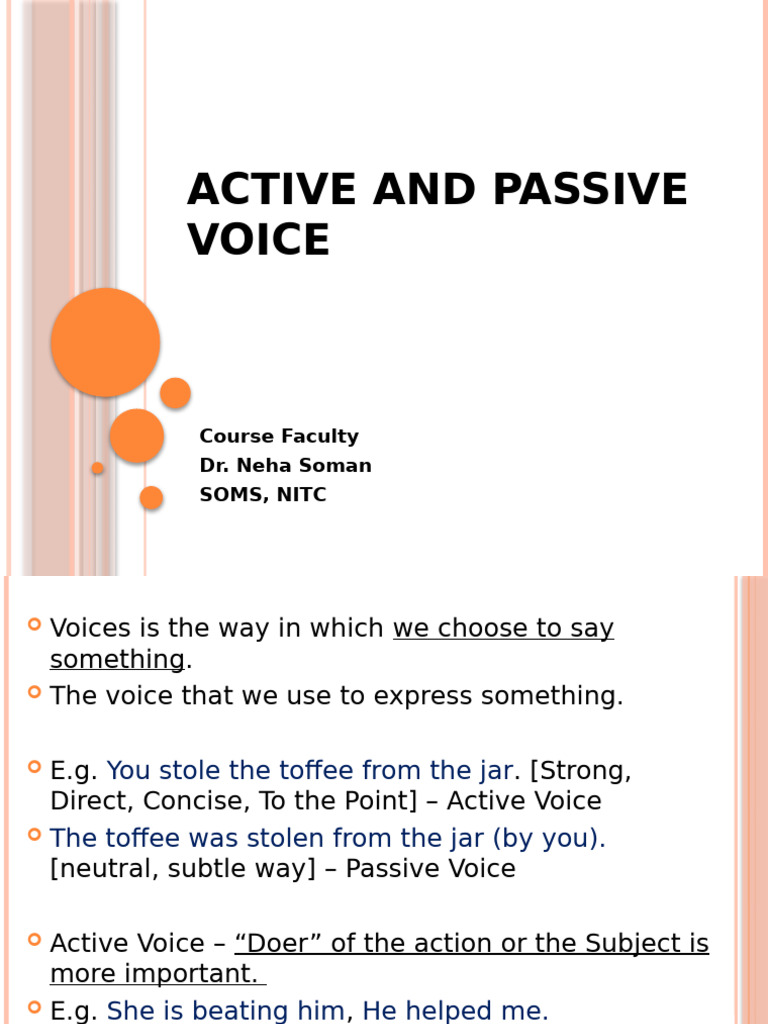 Active and Passive Voice | PDF | Subject (Grammar) | Verb