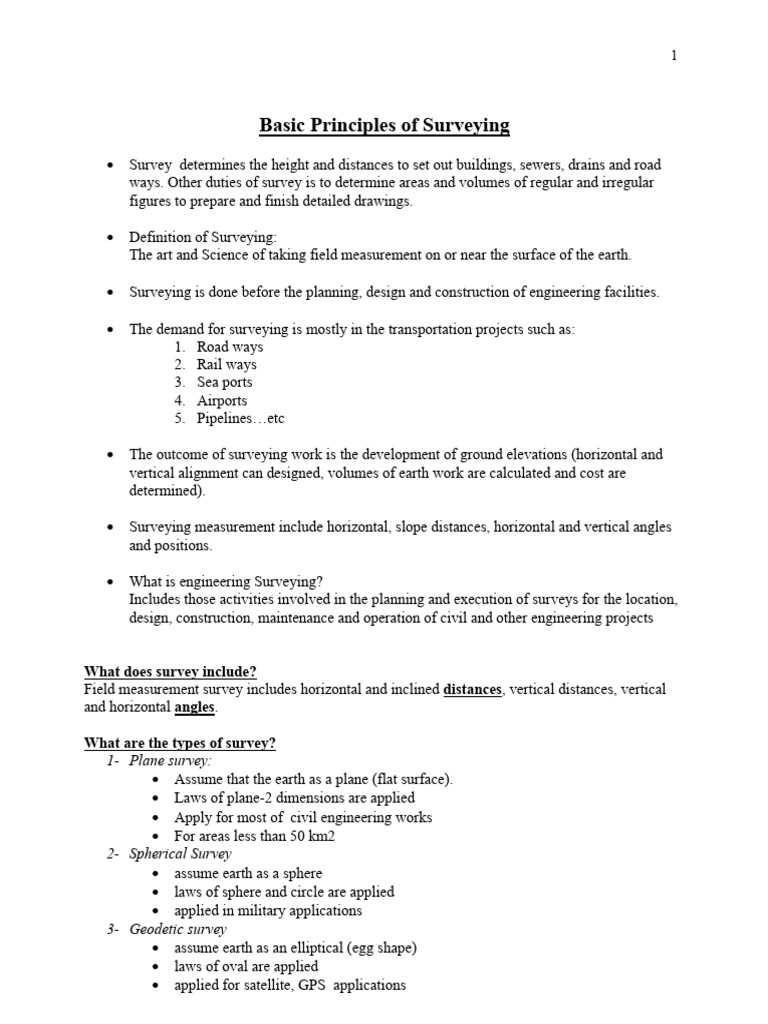Basic Principles of Surveying Explained | PDF | Surveying | Elementary ...
